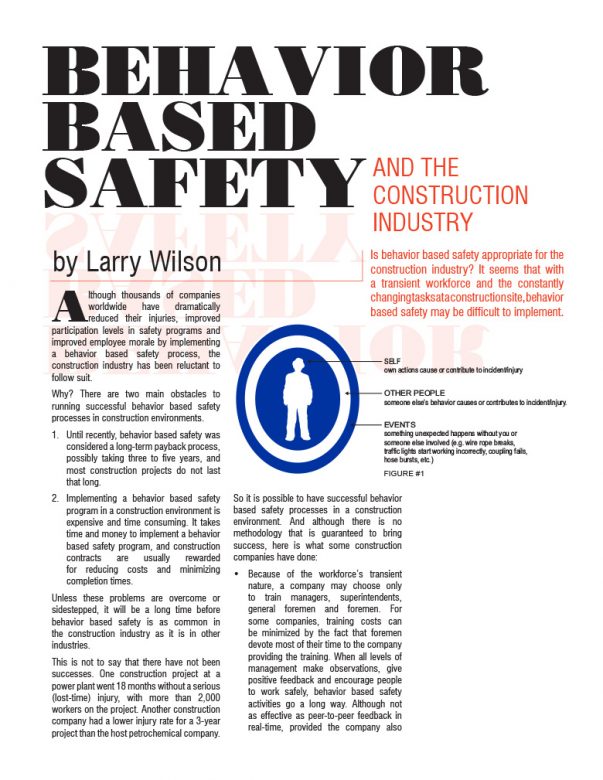 Behavior-Based Safety and the Construction Industry – SafeStart
